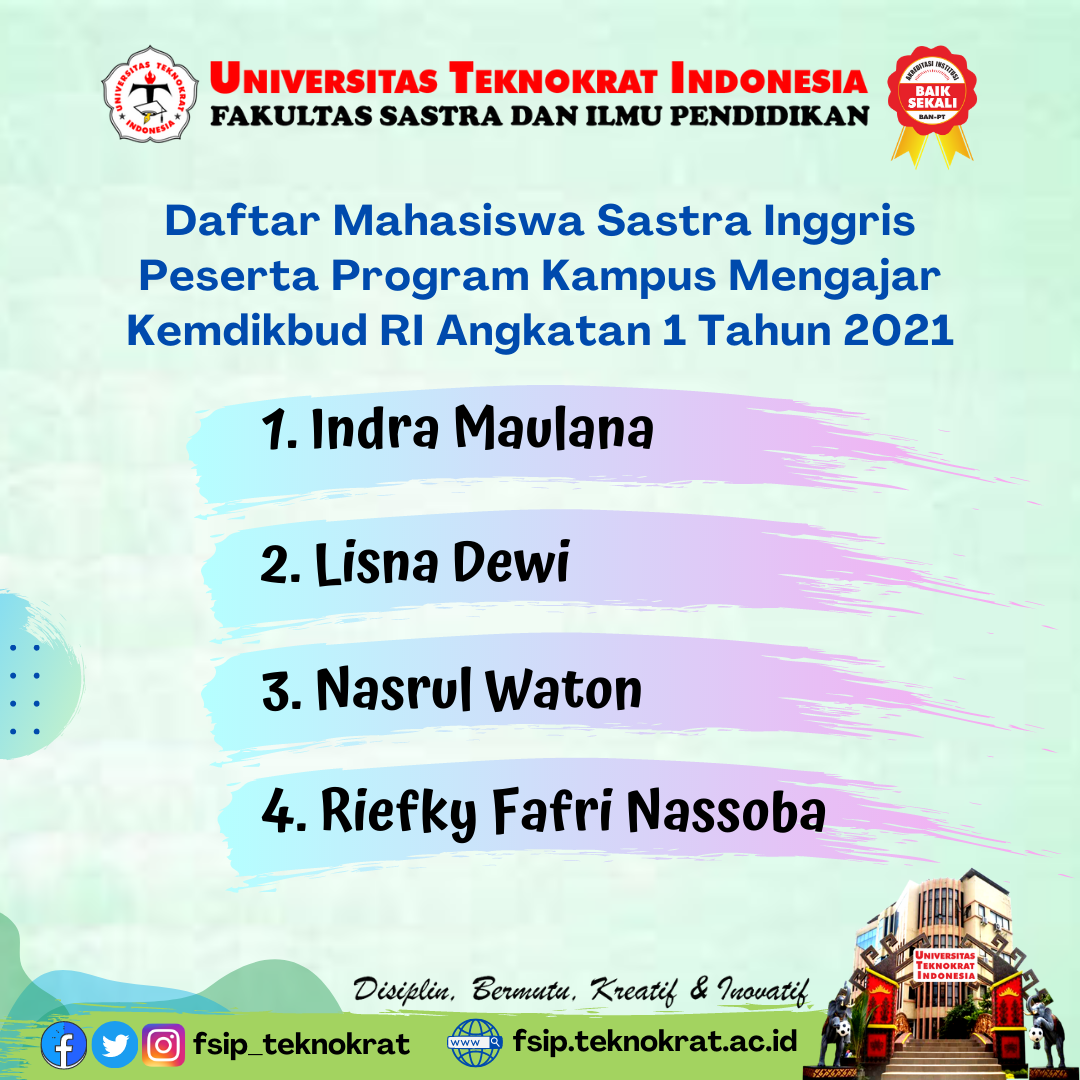 Mahasiswa FSIP Lolos Seleksi Kampus Mengajar – FSIP Teknokrat